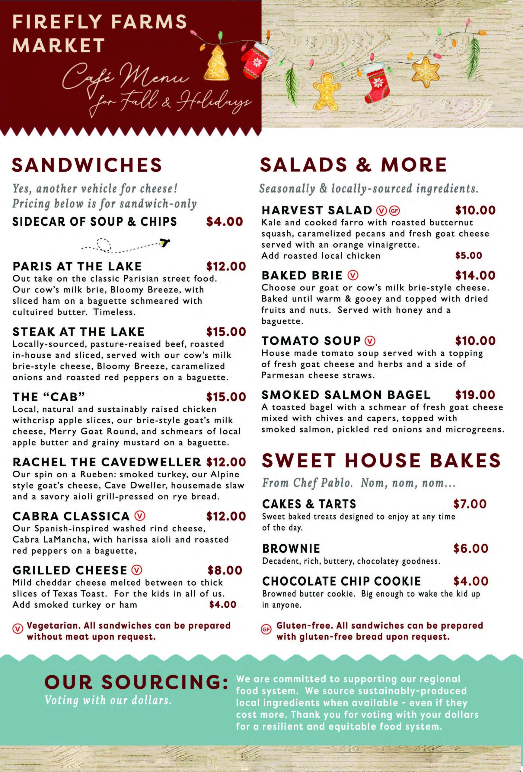 FireFly Farms Cafe Menu | FireFly Farms