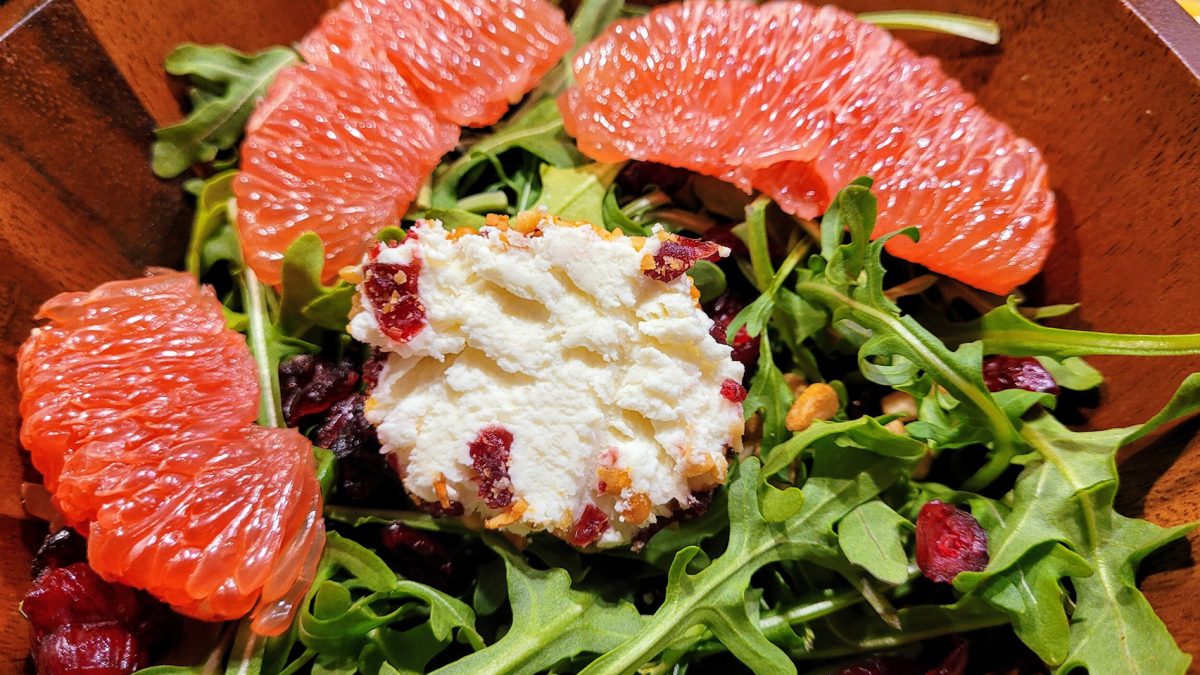Grapefruit, Goat Cheese, & Arugula Salad with Cranberries and Pine Nuts ...